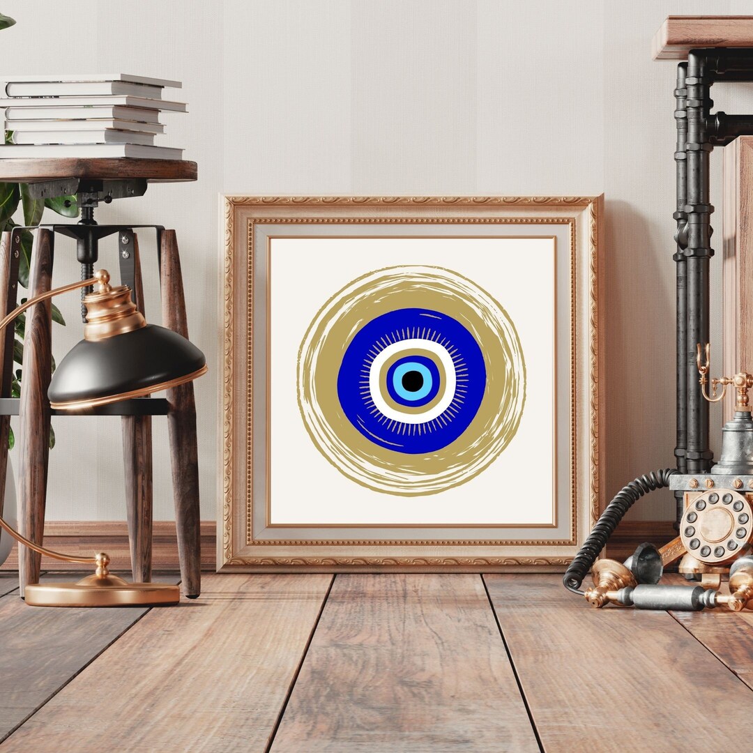 Evil Eye Art Print: Mid-century Modern Nazar Poster (digital Download ...