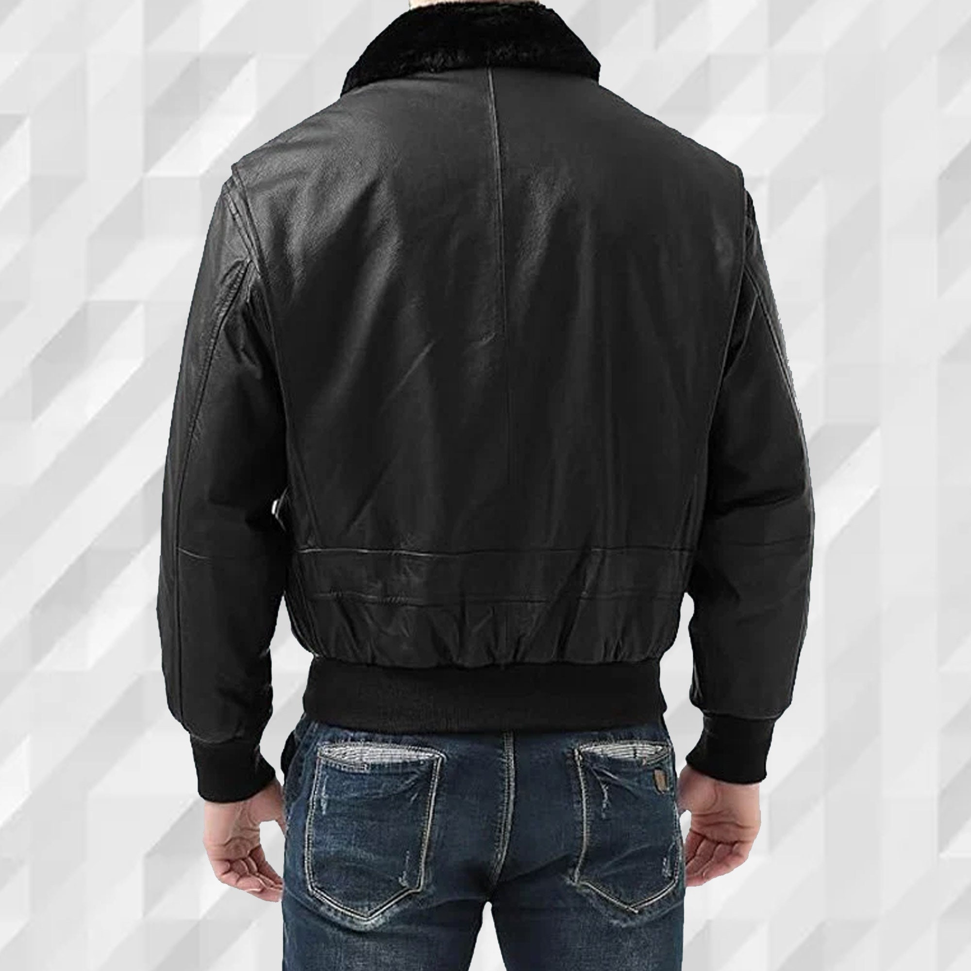 Handmade Flight Leather Jacket Premium US Bomber A2 Jacket Men Navy G-1 ...