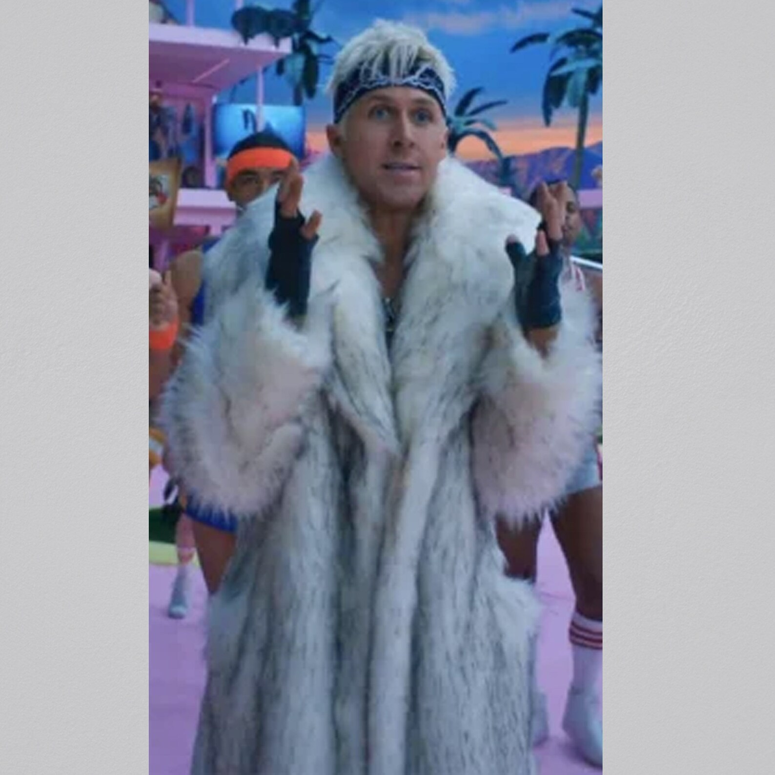 Handcrafted Ryan Gosling Inspired Ken Faux Fur Coat Men's White Fur ...