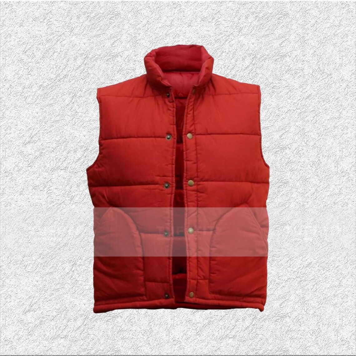Handmade BTTF Marty Red Puffer Vest, Handmade Inspired Famous Movie ...