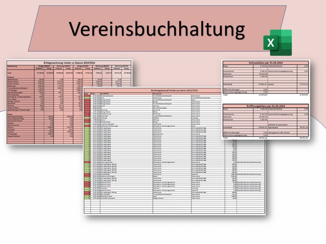 Club Accounting Excel Template, Income Statement, Balance Sheet ...