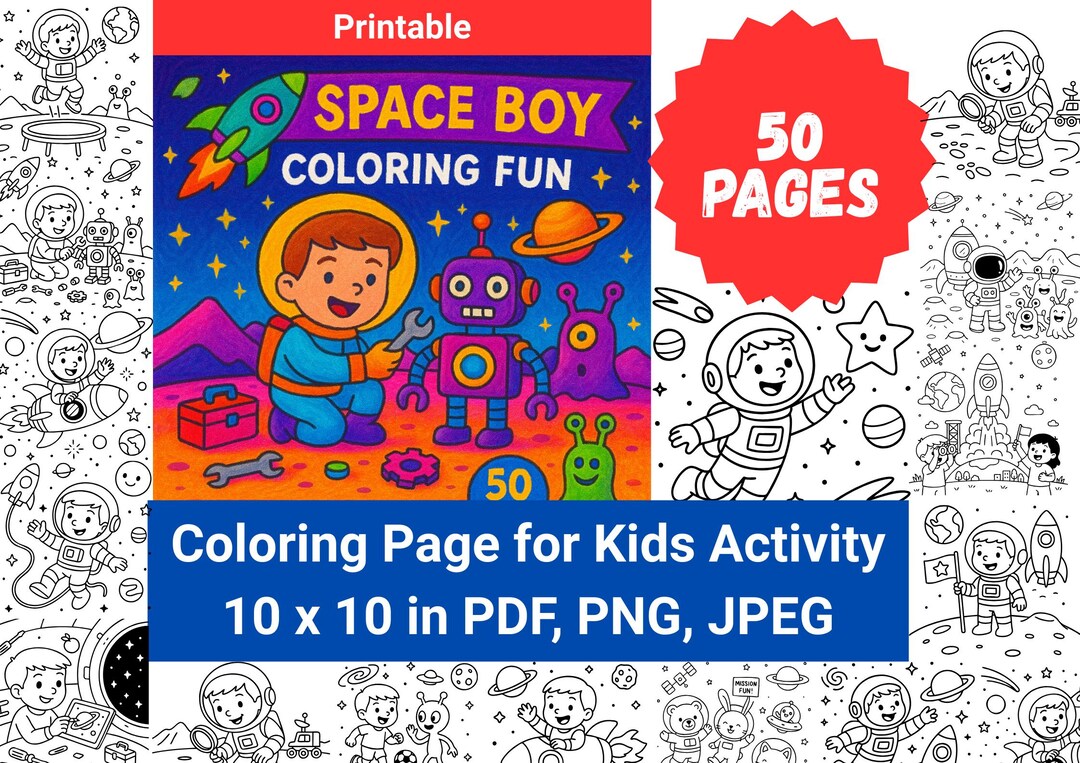 50 Printable Astronaut & Space Coloring Pages – Outer Space Coloring ...
