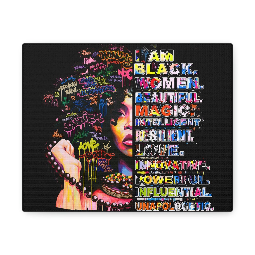 I Am Black Canvas Gallery Wraps, Wall Art, Office Wall Art ...