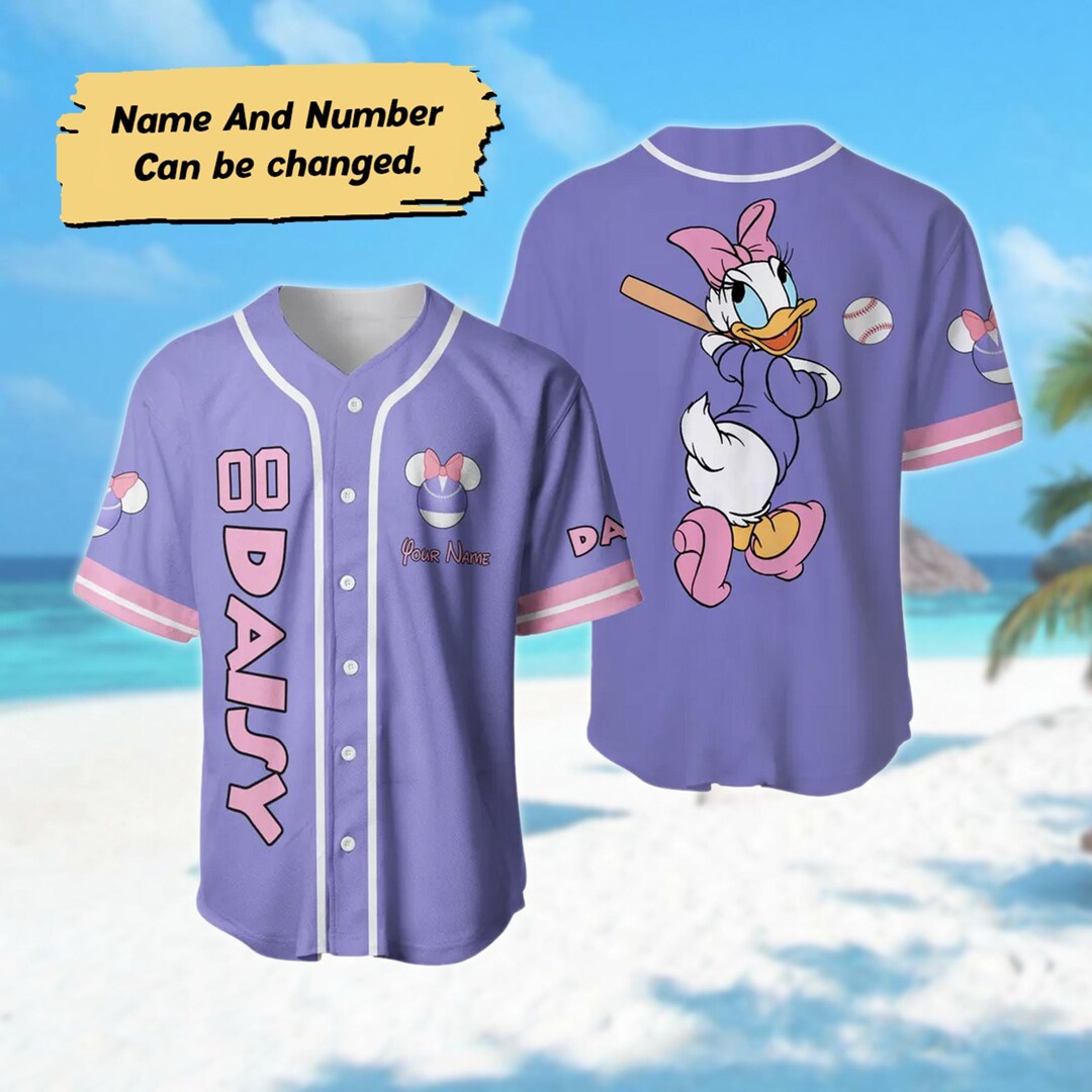 Custom Daisy Duck Baseball Jersey, Personalized Daisy Duck Basketball ...