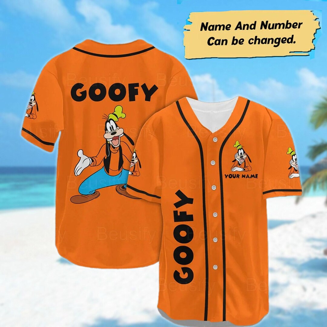 Personalized Goofy Baseball Jersey, Custom Name Dog Baseball Shirt ...