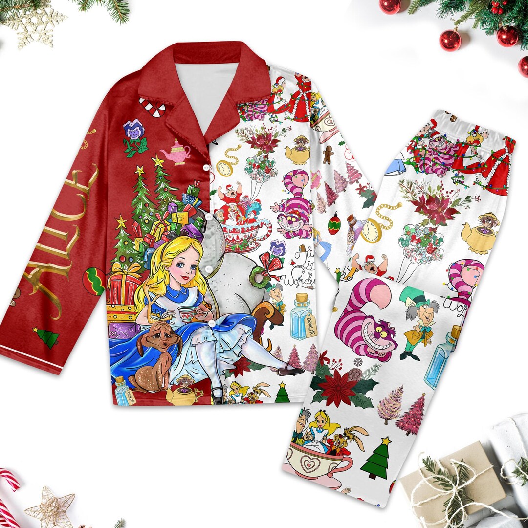 Christmas Alice in Wonderland Pajamas Set, Alice Pajamas Women ...