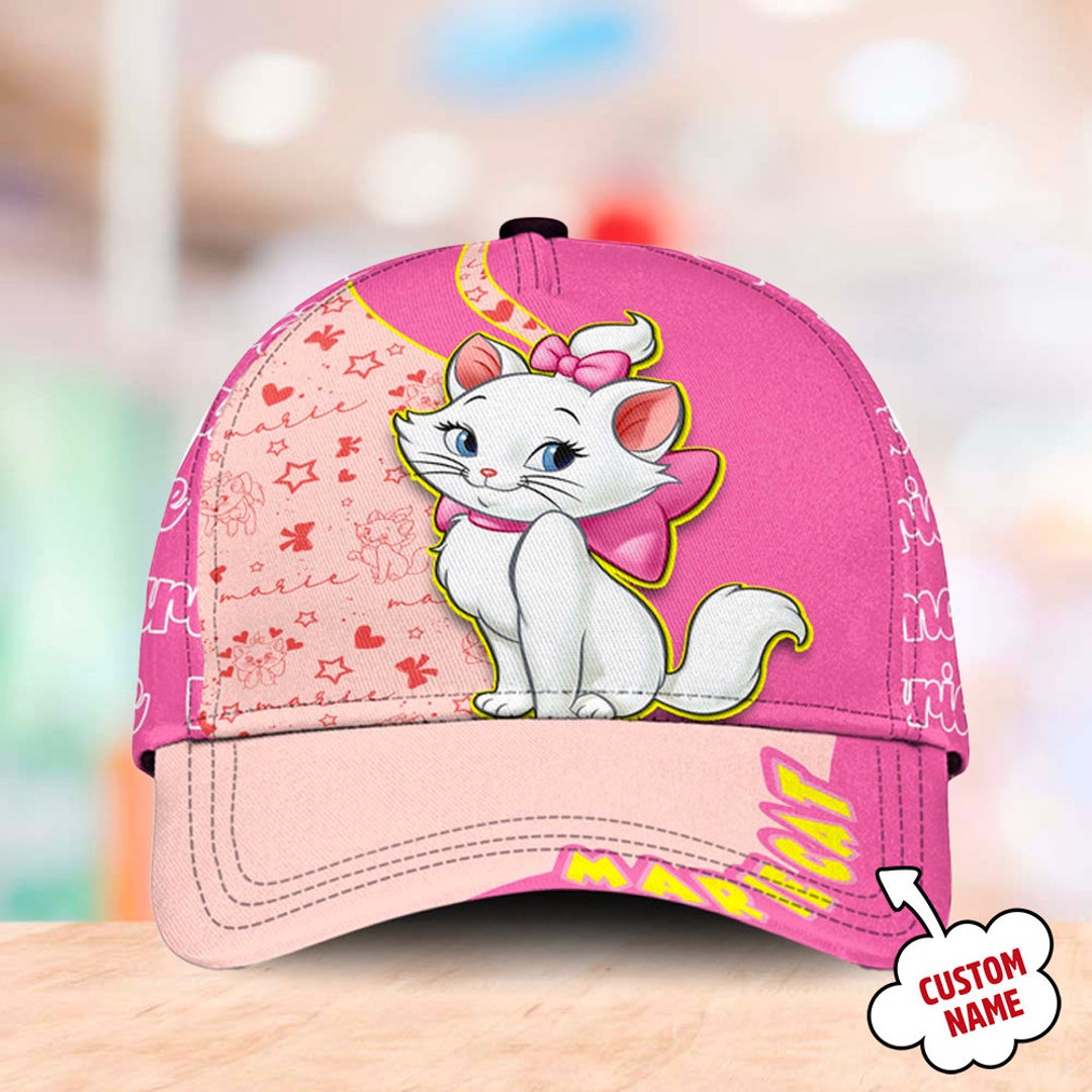 Aristocrat the Cat Classic Cap, White Cat With Pink Bow Animated Movie ...