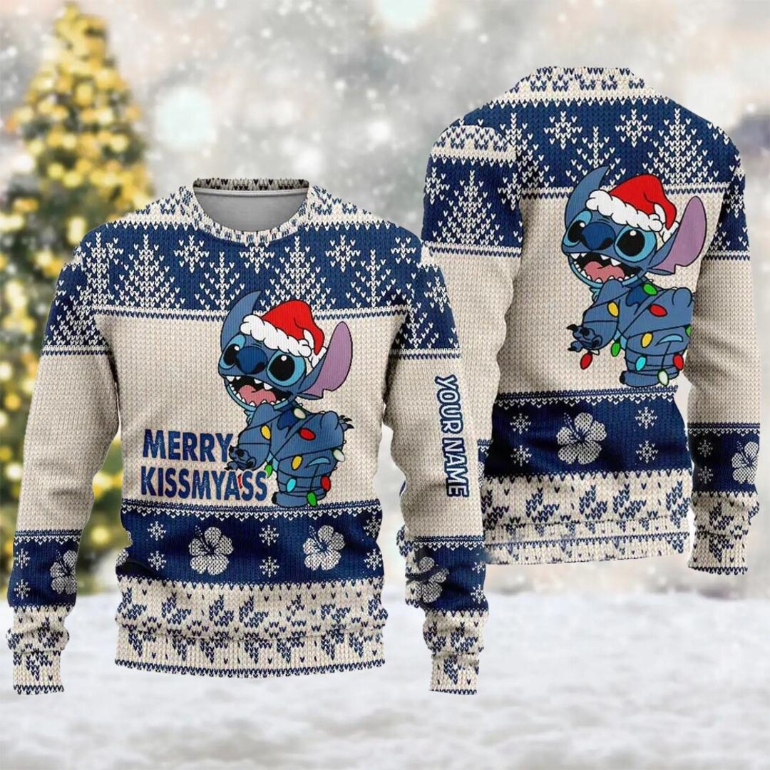 Personalized Stitch Christmas Ugly Sweater, Merry Stitchmas Sweater ...
