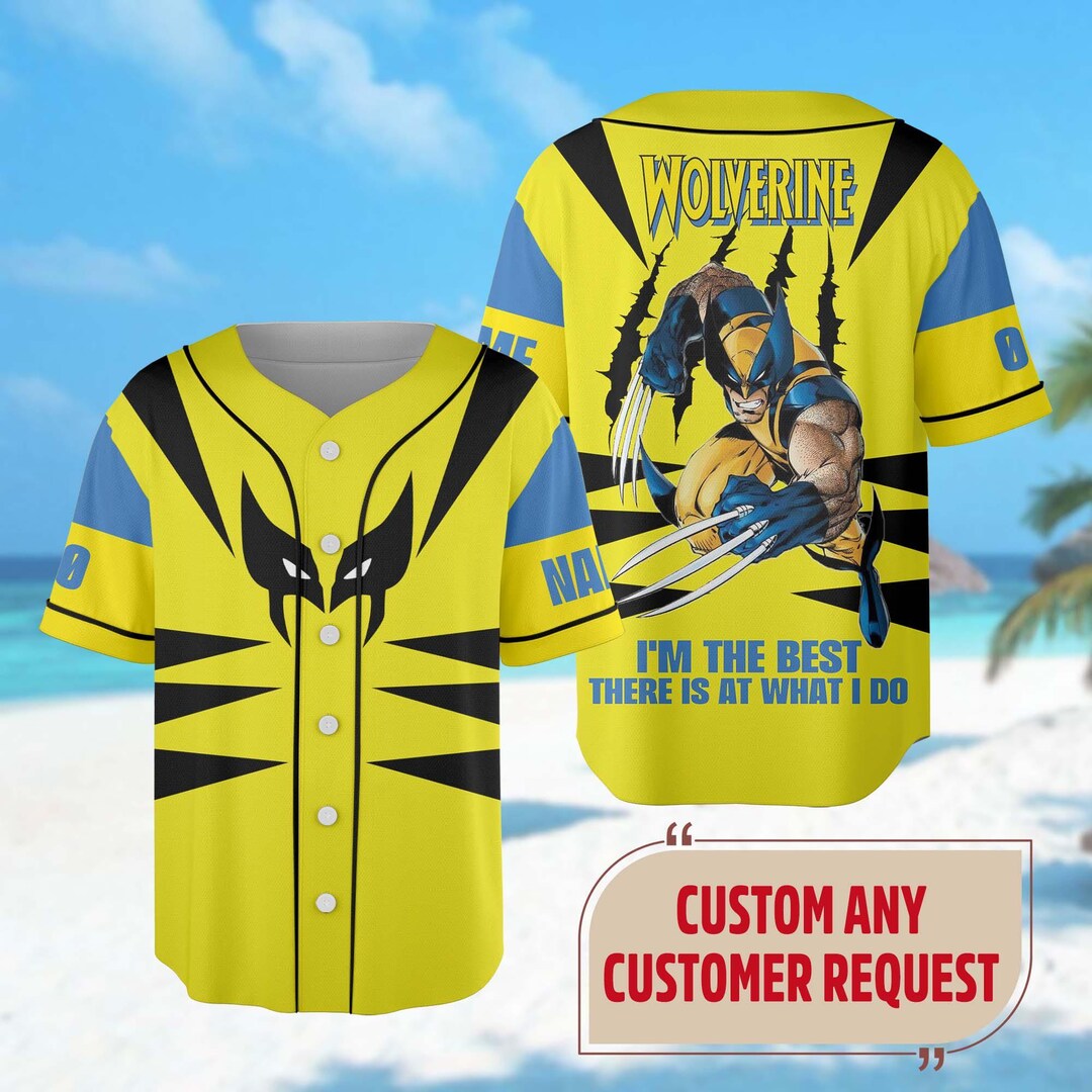 Custom Wolverine Baseball Jersey, Super Hero Baseball Jersey Team ...