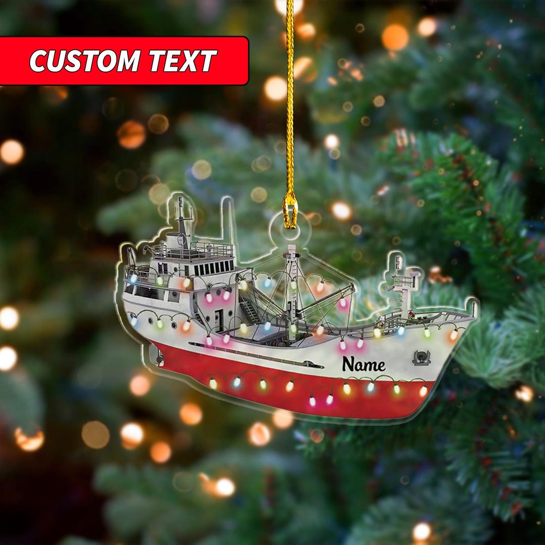 Personalized Tugboat Christmas Ornament, Custom Tugboat Car Ornament ...