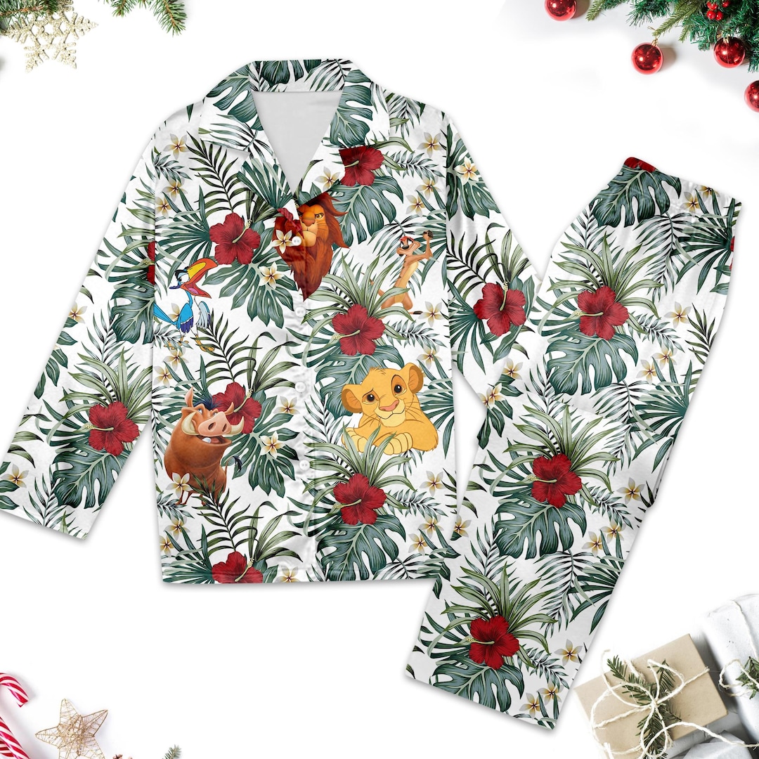 Tropical Lion King Pajamas, Lion King Women Pajamas, Mufasa Scar Simba ...