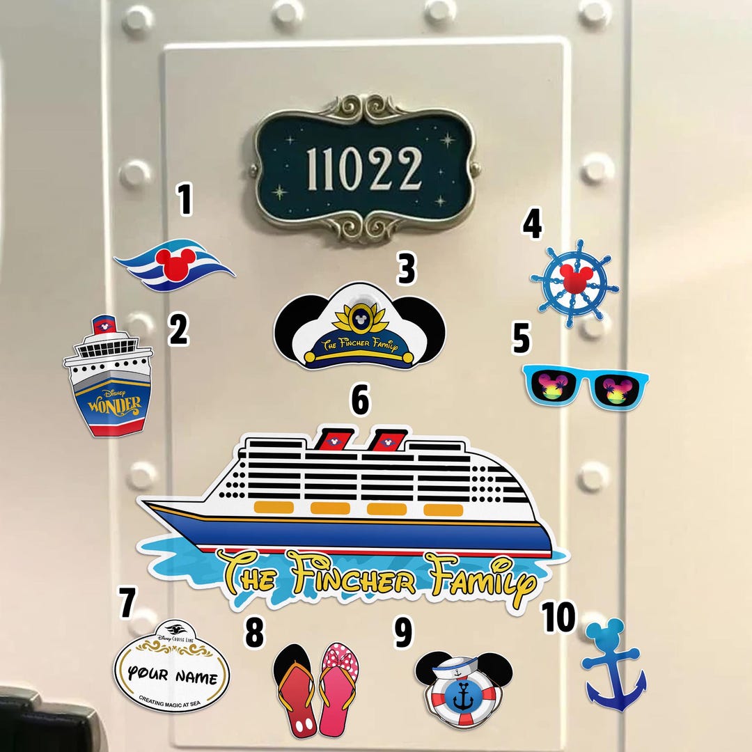 Custom Disney Cruise Captain Hat Sign Group Magnet, Personalized Disney ...
