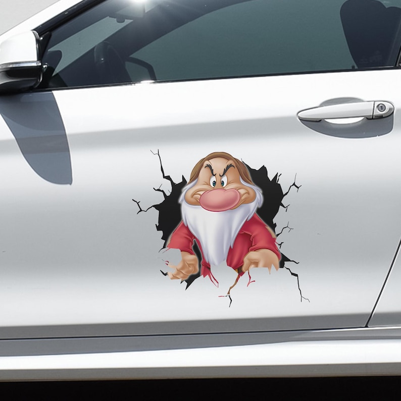 DN Grumpy Car Sticker, Snow White and the Seven Dwarfs Stickers, Grumpy ...
