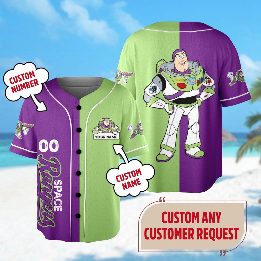 Personalized Buzz Lightyear Baseball Jersey, Toy Story Baseball Jersey ...