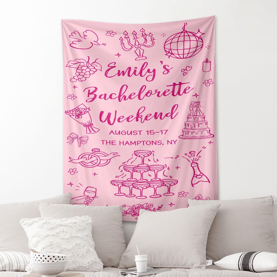 Custom Wedding Bachelorette Backdrop Banner, Bachelorette Beach Party ...