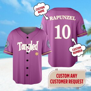 Personalized Disney Tangled Rapunzel Baseball Jersey, Tangled Princess ...
