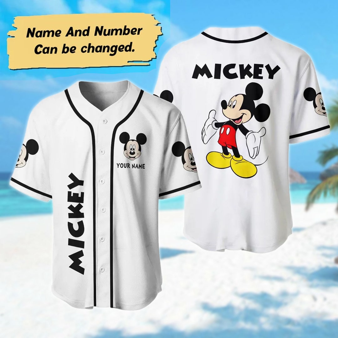 Personalized Mickey Mouse Baseball Jersey, Mickey Mouse Jersey Team ...