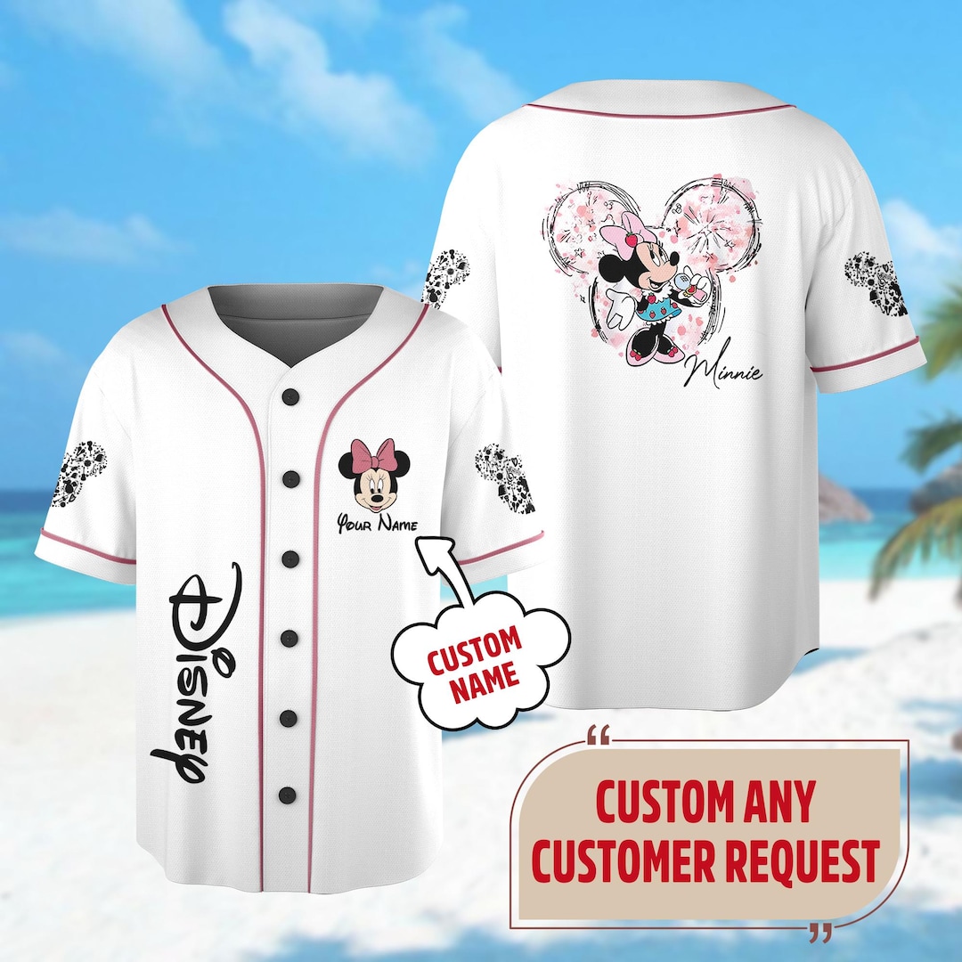 Personalized Disney Minnie Mouse Baseball Jersey, Custom Name Minnie ...
