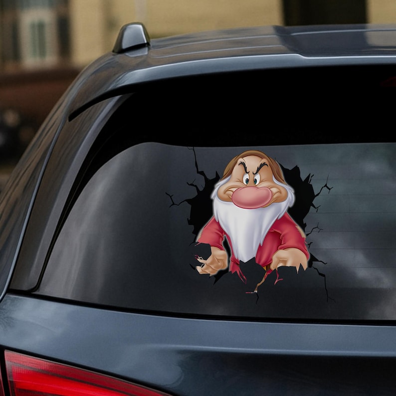 DN Grumpy Car Sticker, Snow White and the Seven Dwarfs Stickers, Grumpy ...