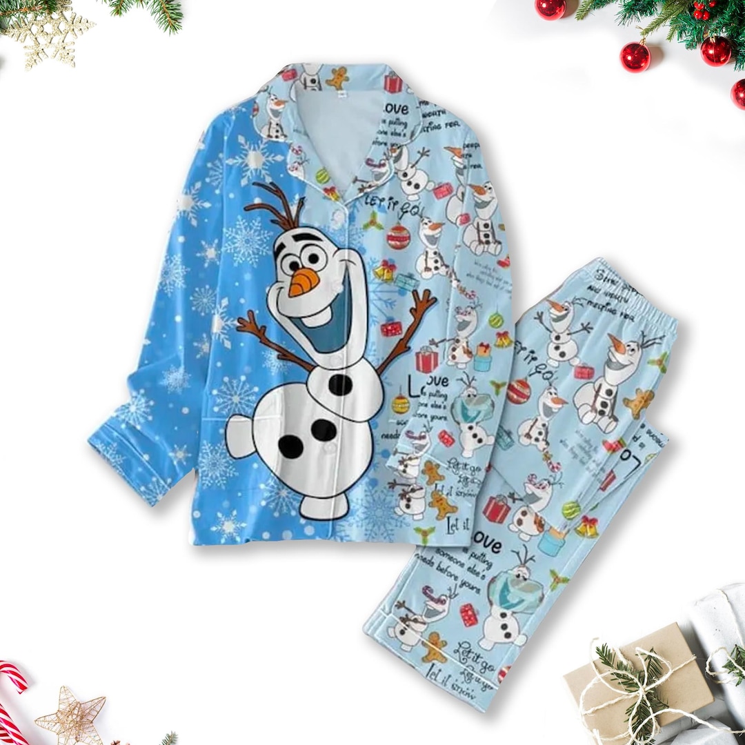 Olaf Christmas Pajamas Set, Frozen Family Matching Pajamas, Snowman ...