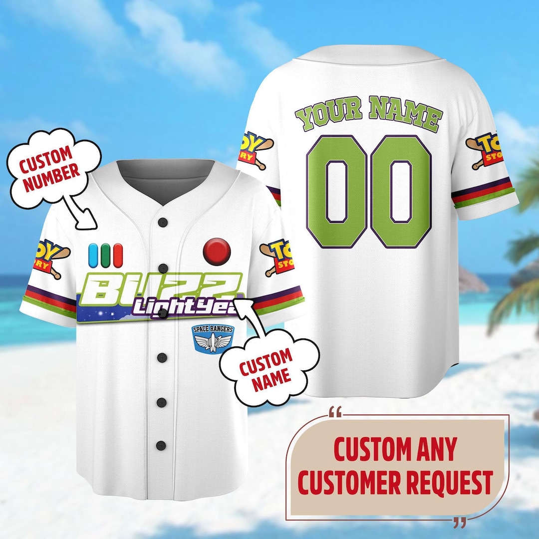 Personalized Toy Story Buzz Lightyear Baseball Jersey, Custom Name and ...