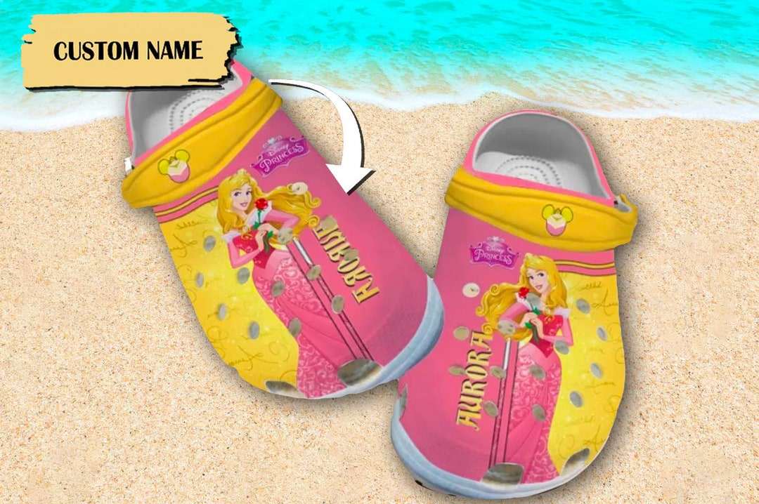 Custom Sleeping Princess Clog, Princess Movie Clogs, Princess Sandals ...