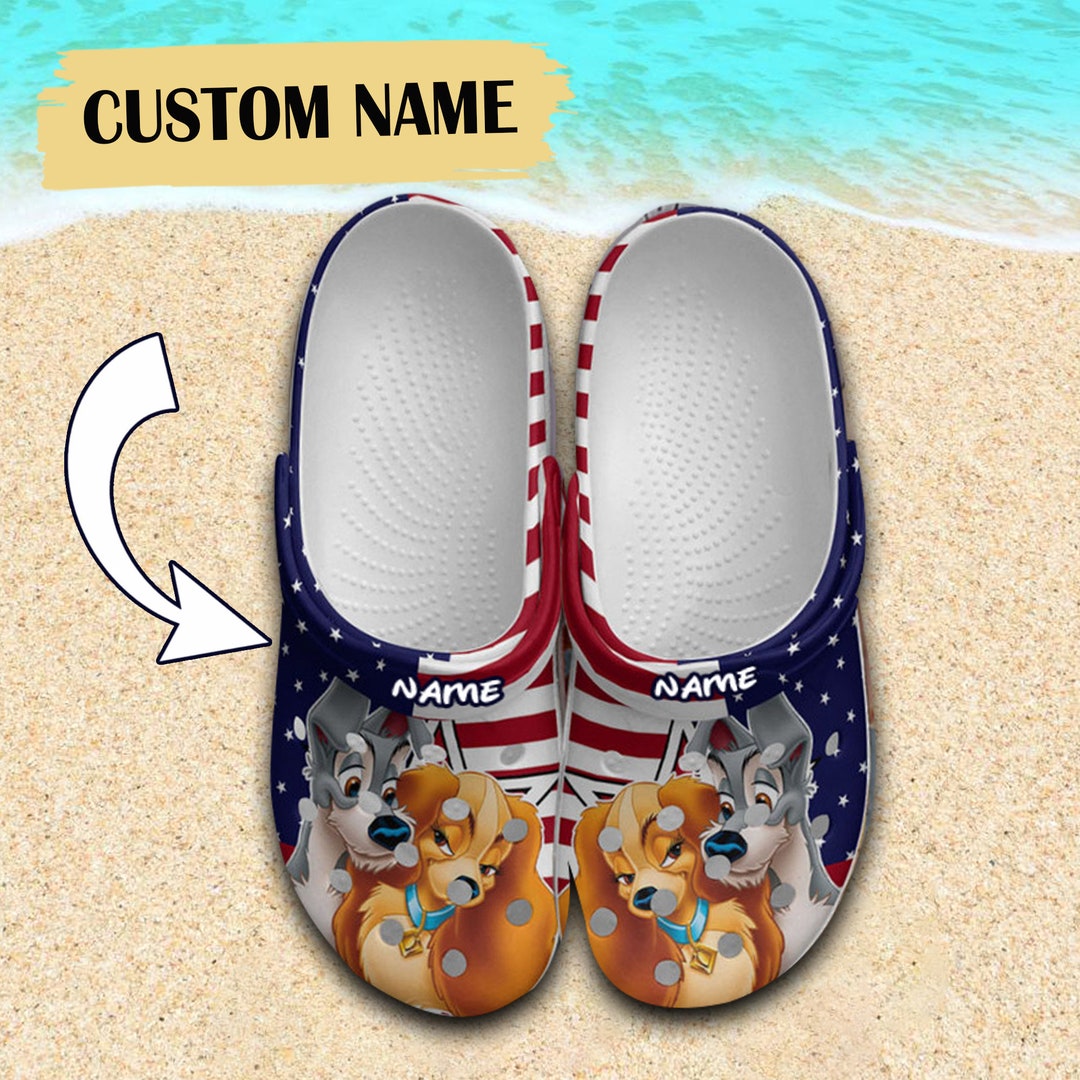 Custom American Cartoon Dog Movie Clogs, 4th of July Shoes for Family ...