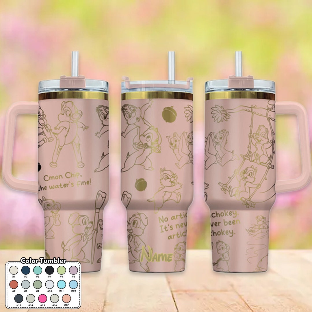 Custom Chipmunk 40oz Tumbler, Cartoon Characters Engraved Tumbler ...