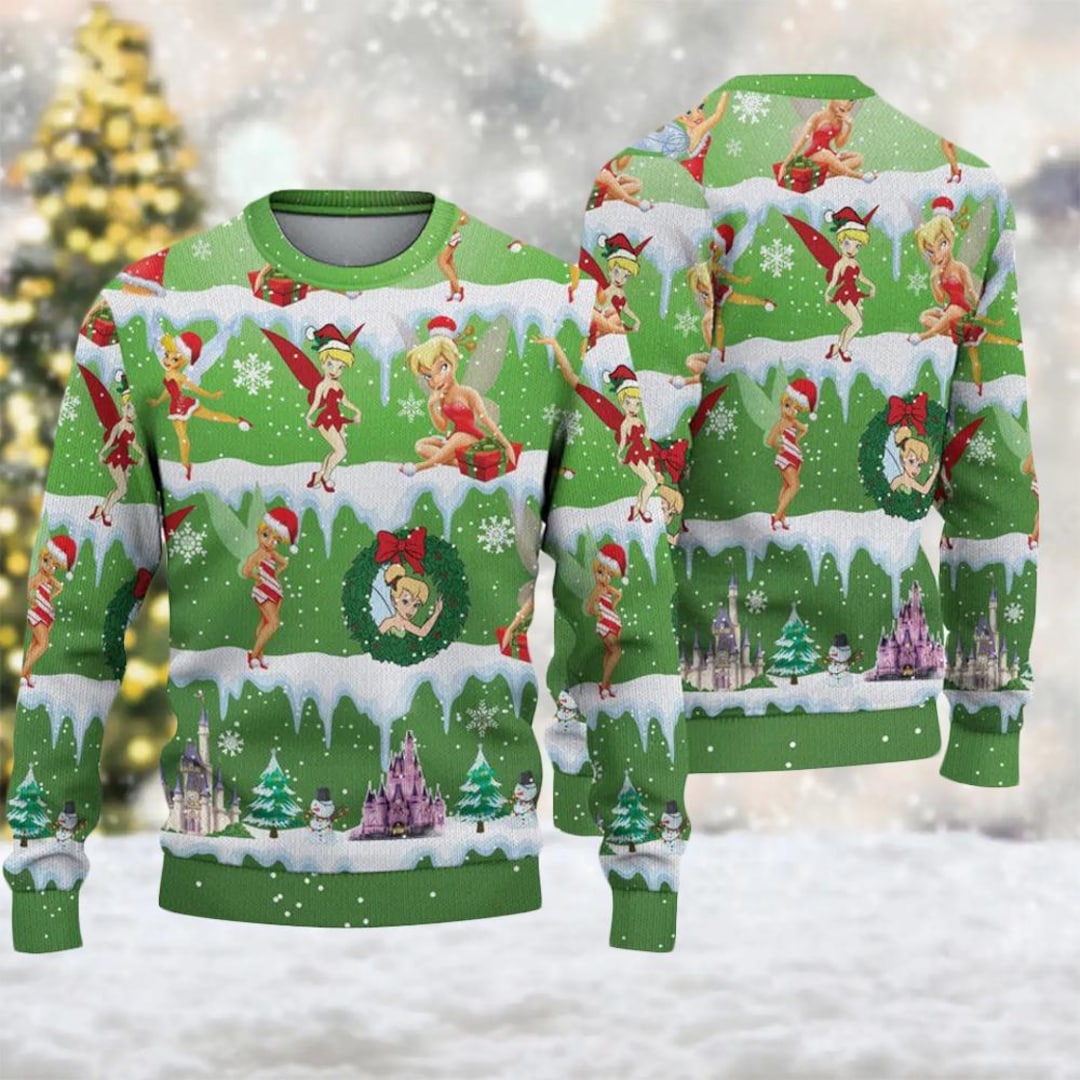 Tinker Bell Christmas Ugly Sweater, Tinkerbell Princess Cartoon ...