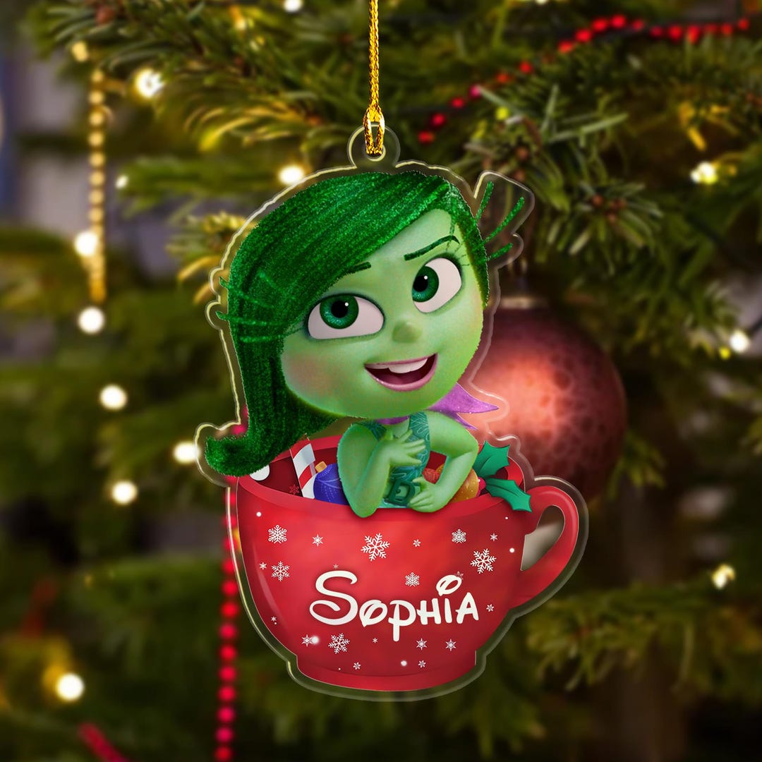 Personalized Disgust Inside Out Tea Cup Christmas Ornament, Inside Out ...