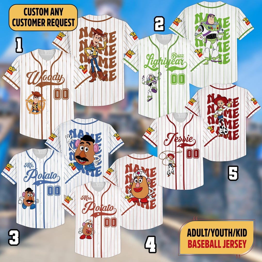 Personalized Disney Toy Story Baseball Jersey, Buzz Lightyear Woody ...