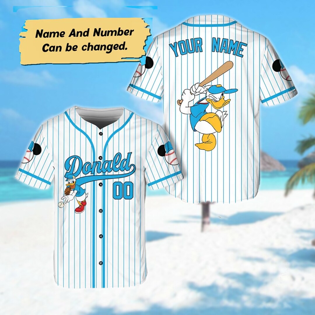 Custom Donald Duck Baseball Jersey, Personalized Donald and Friends ...