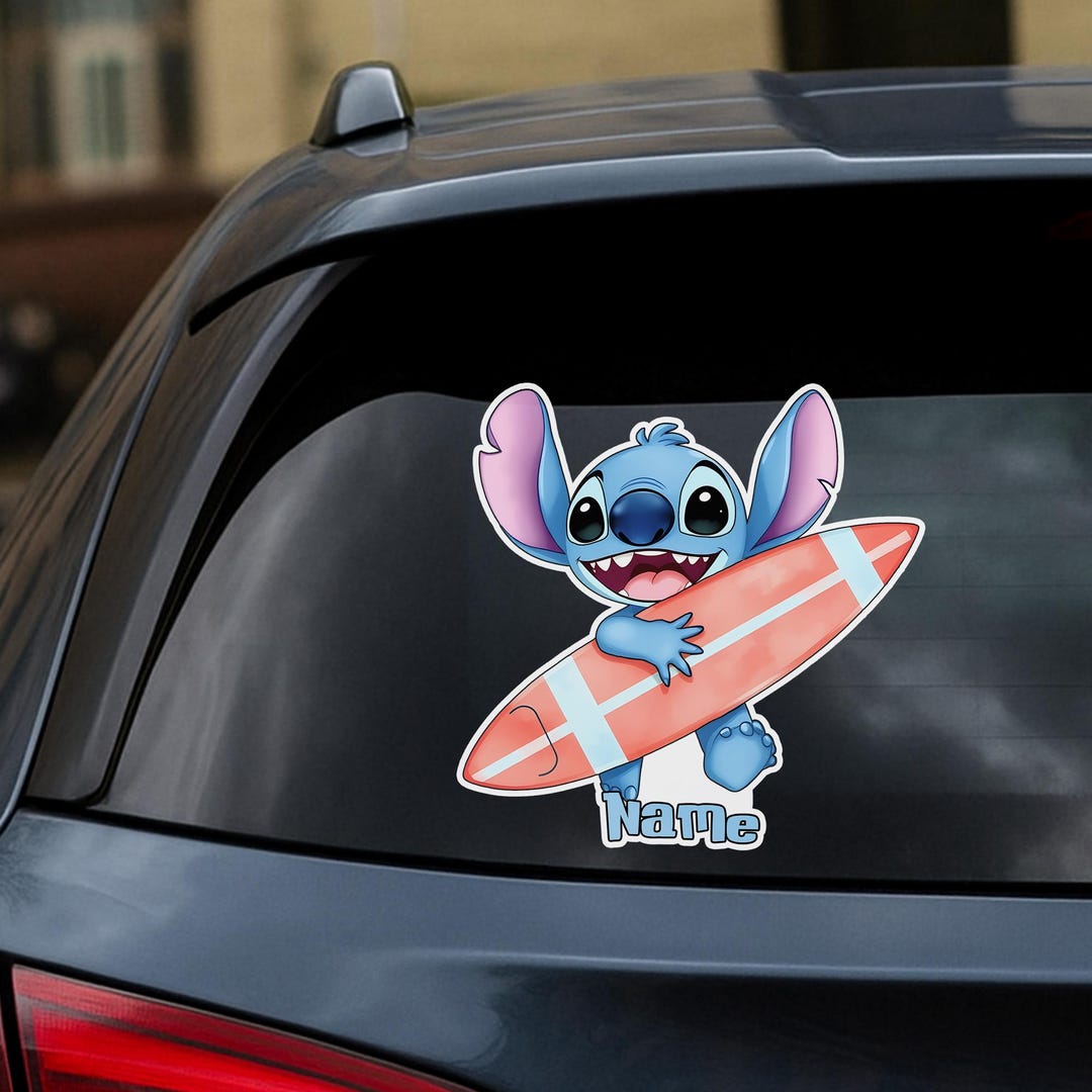 Custom Disney Stitch Car Stickers, Lilo & Stitch Car Decal, Stitch ...