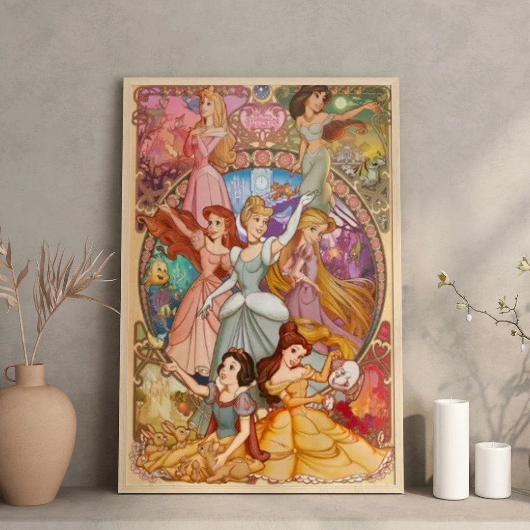 Princess Movie Poster, Princess Wall Art, Cartoon Gift, Animation Movie ...