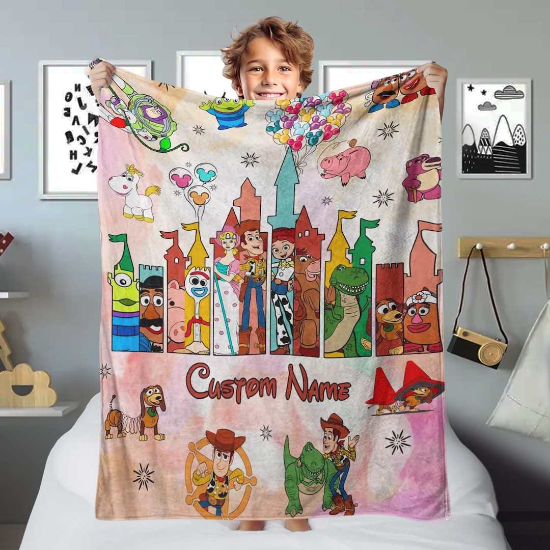 Personalized Toy Movie Plush Fleece Blanket, Toy Characters Blanket, to ...