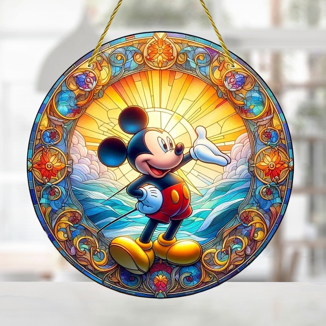 Custom Mickey Mouse Sun Catcher, Mouse Acrylic Wall Art, Mouse ...