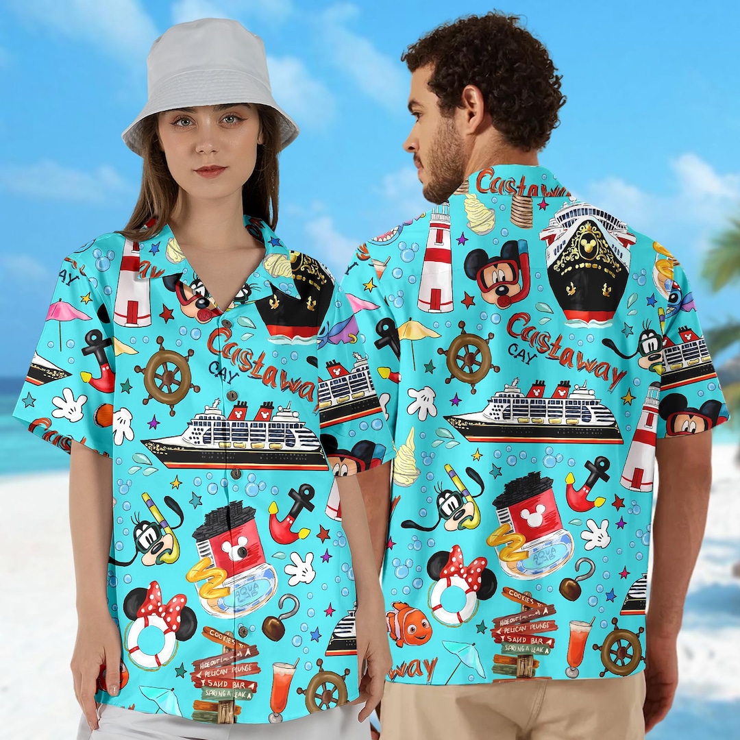 Mouse Diving 3D All Over Printed Hawaiian Shirt, Castaway Cay Cruise ...