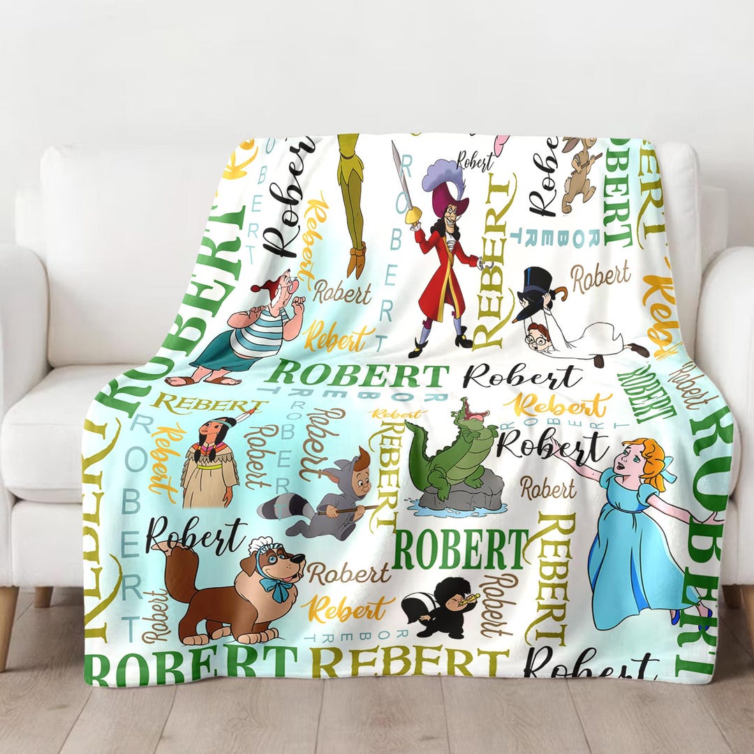 Personalized Watercolor Animation Adventure Blanket, Custom Name ...