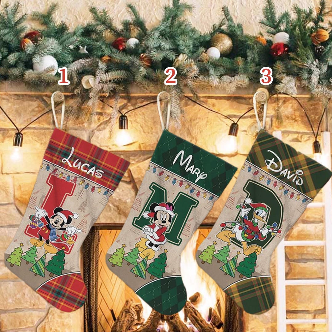 Personalized All Characters Alphabet Xmas Stocking, Mouse Christmas ...