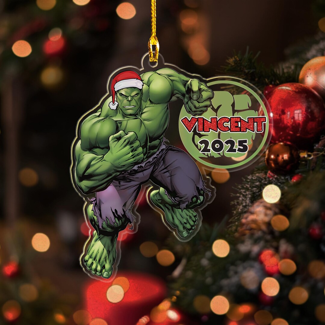Personalized Hulk Christmas Ornament, Customized 2025 Christmas Tree ...