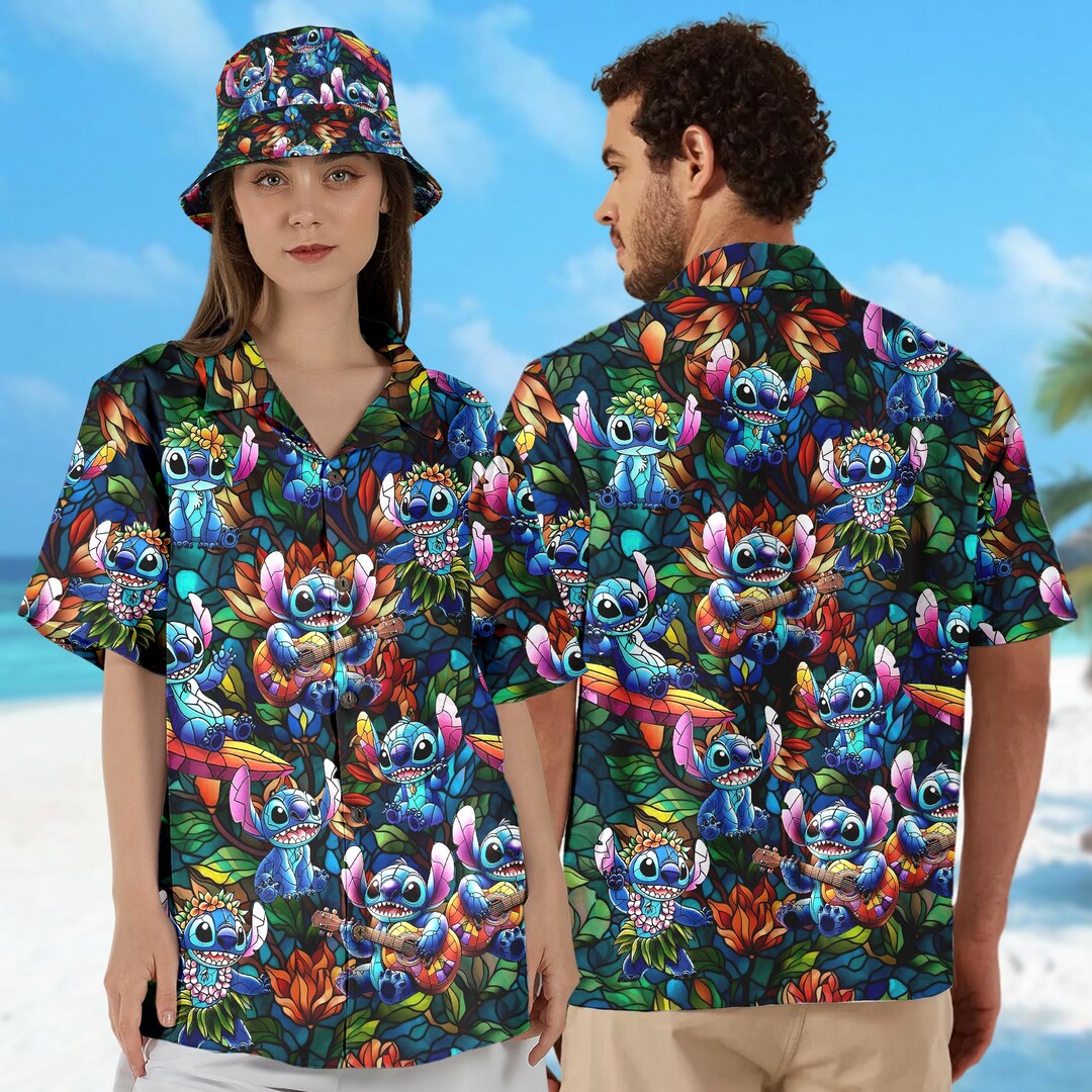 Lilo and Stitch Aloha Summer Vacation Hawaiian Shirt, Stitch Floral and ...
