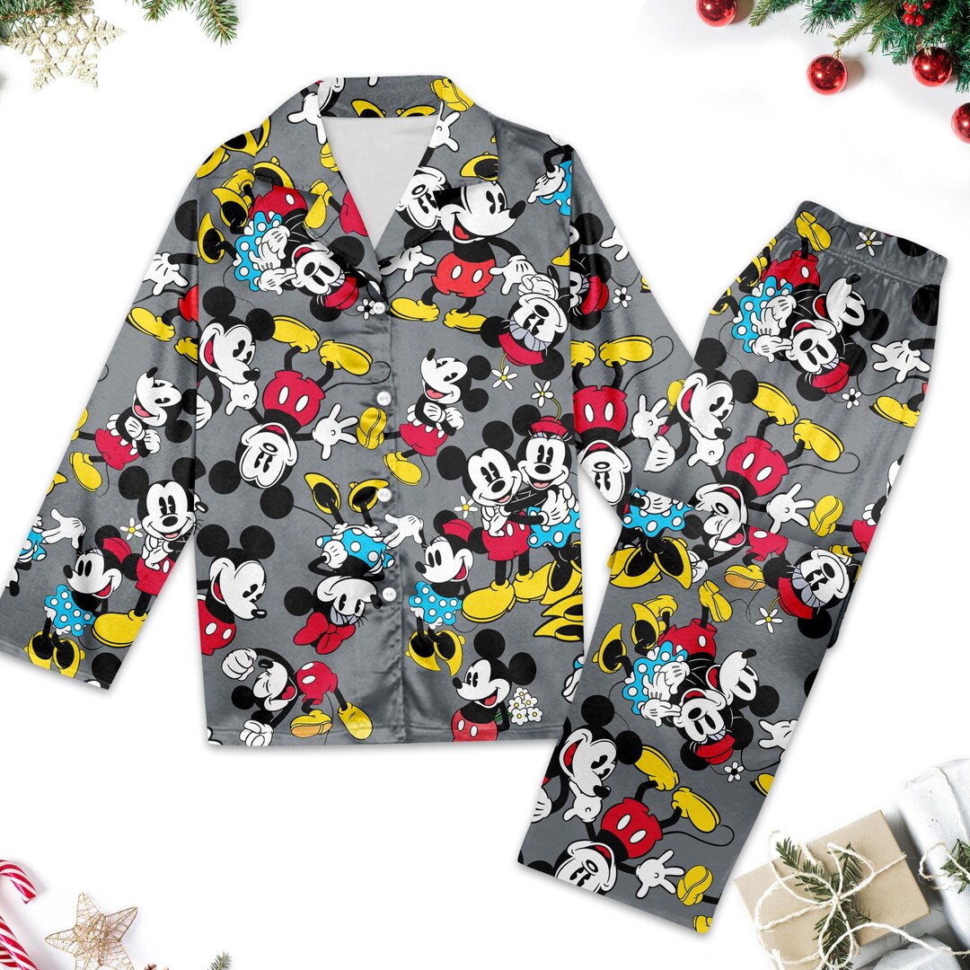 Mickey Mouse Pajamas, Animated Mouse Women Pajamas Shirt, Minnie Mouse ...