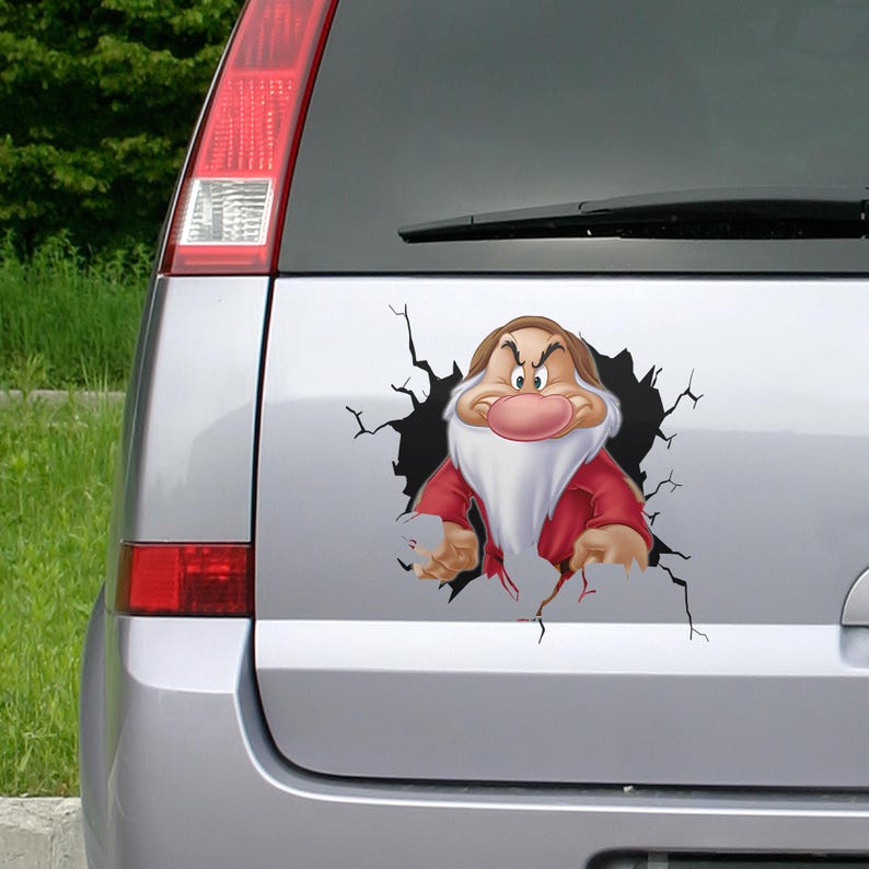 DN Grumpy Car Sticker, Snow White and the Seven Dwarfs Stickers, Grumpy ...
