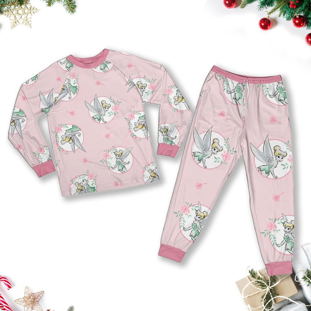 Tinkerbell Pajamas Set, Peter Pan Pajamas, Tinkerbell Merry Xmas ...