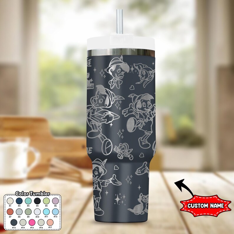 Custom Pinocchio Tumbler, Pinocchio 40oz Engraved Laser Tumbler, Disney ...