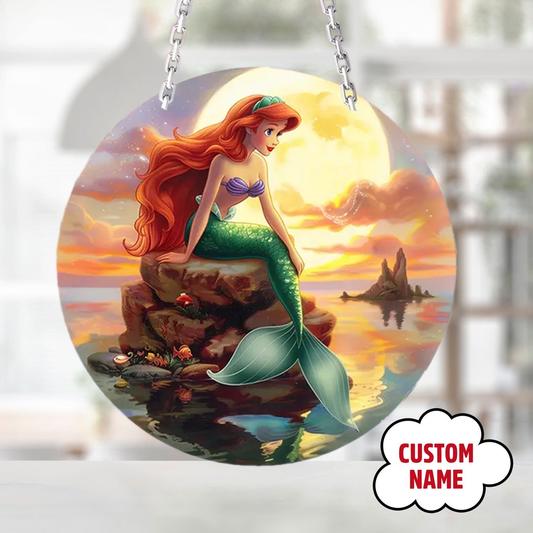 Custom the Little Mermaid Sun Catcher, Ariel Princess Acrylic ...
