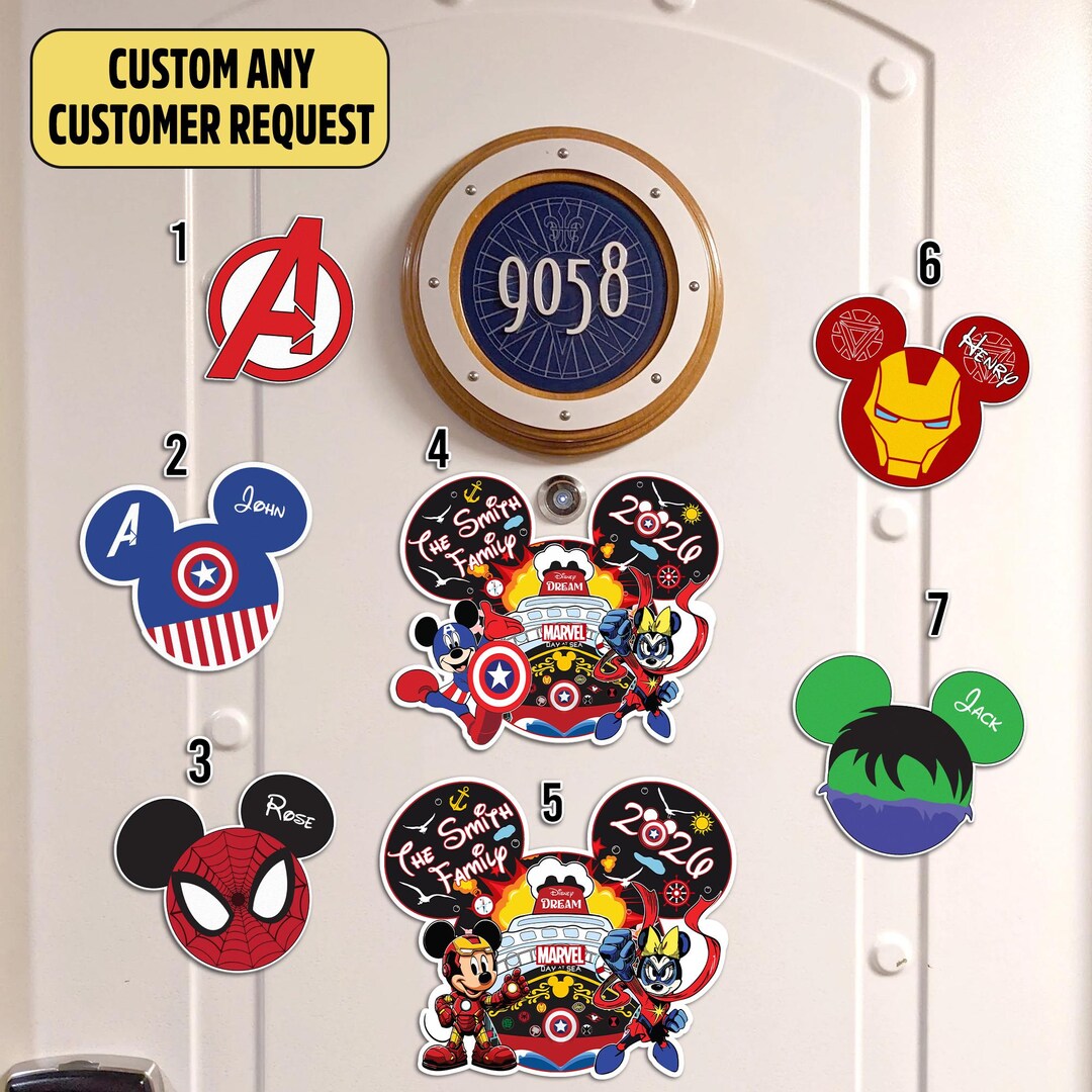 Personalized Mickey Minnie Marvel Super Heroes DN Cruise Magnet, Day at ...