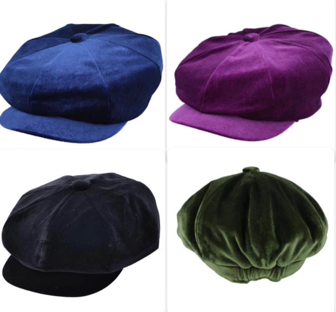Women Velvet Baker Boy Cap Newsboy Vintage Cabbie Cap Ladies - Etsy