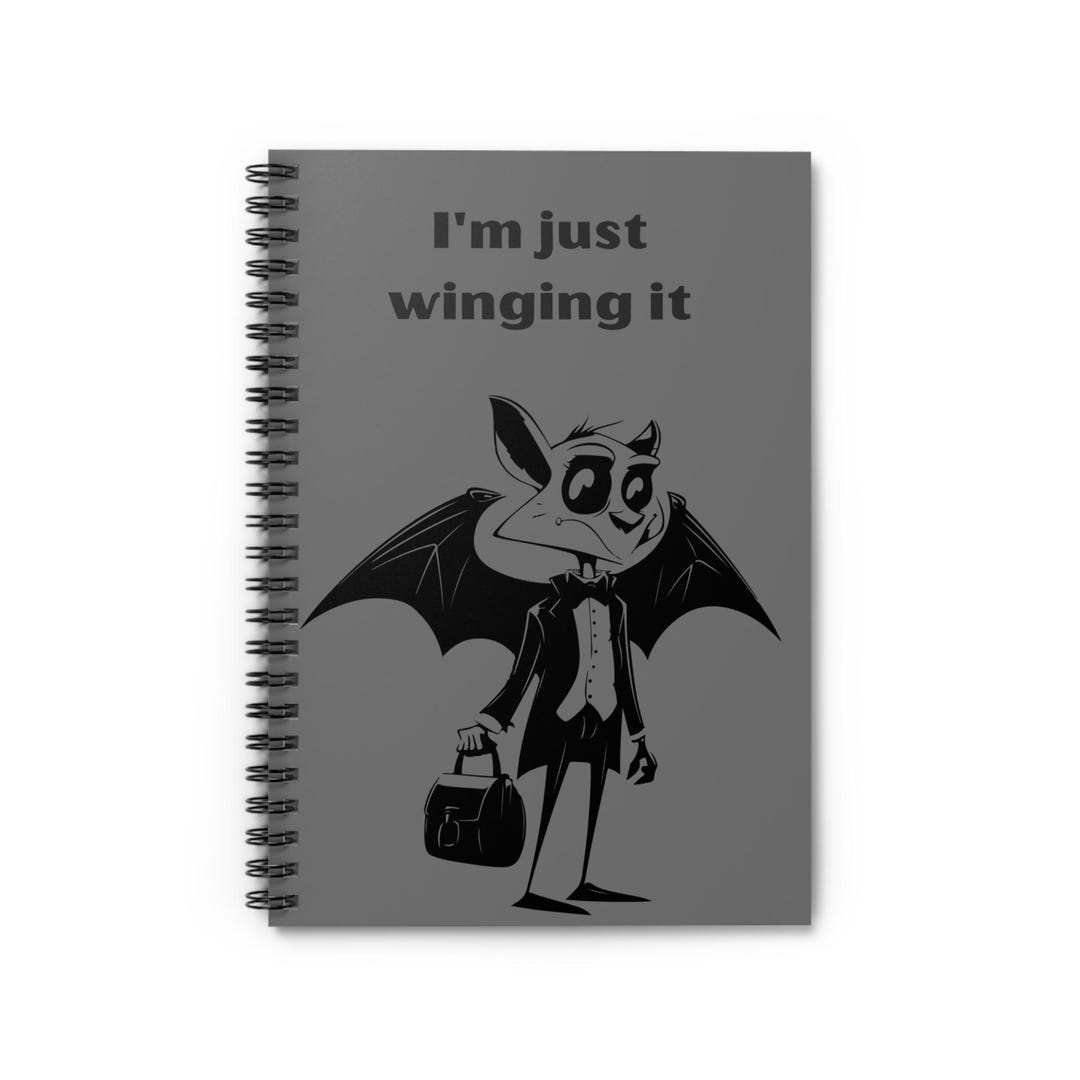 Im Just Winging It Cute Batman With Suitcase Spiral Notebook Ruled Line ...