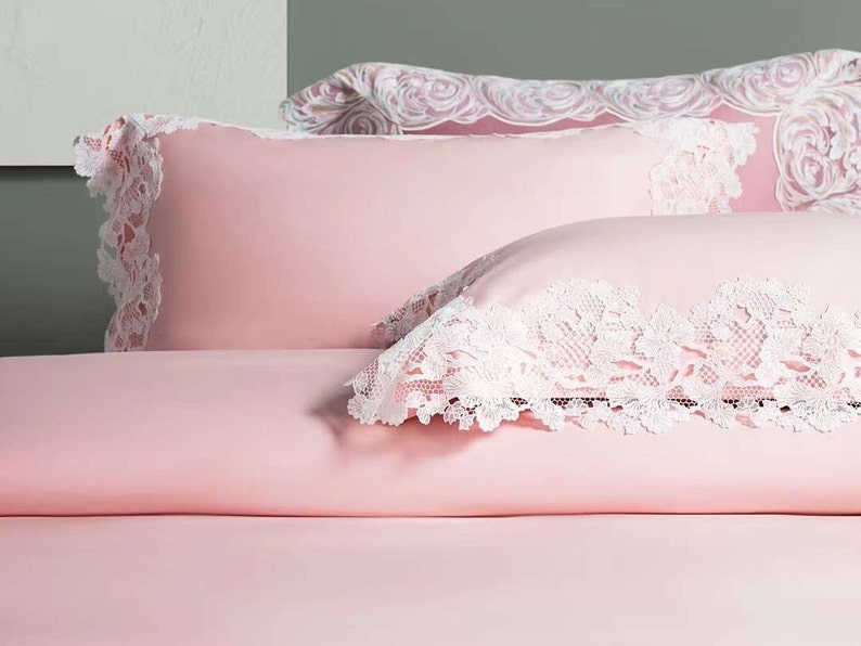 Silky Satin Bedding Set Full Queen, Set for Romantic Bedroom.shabby ...